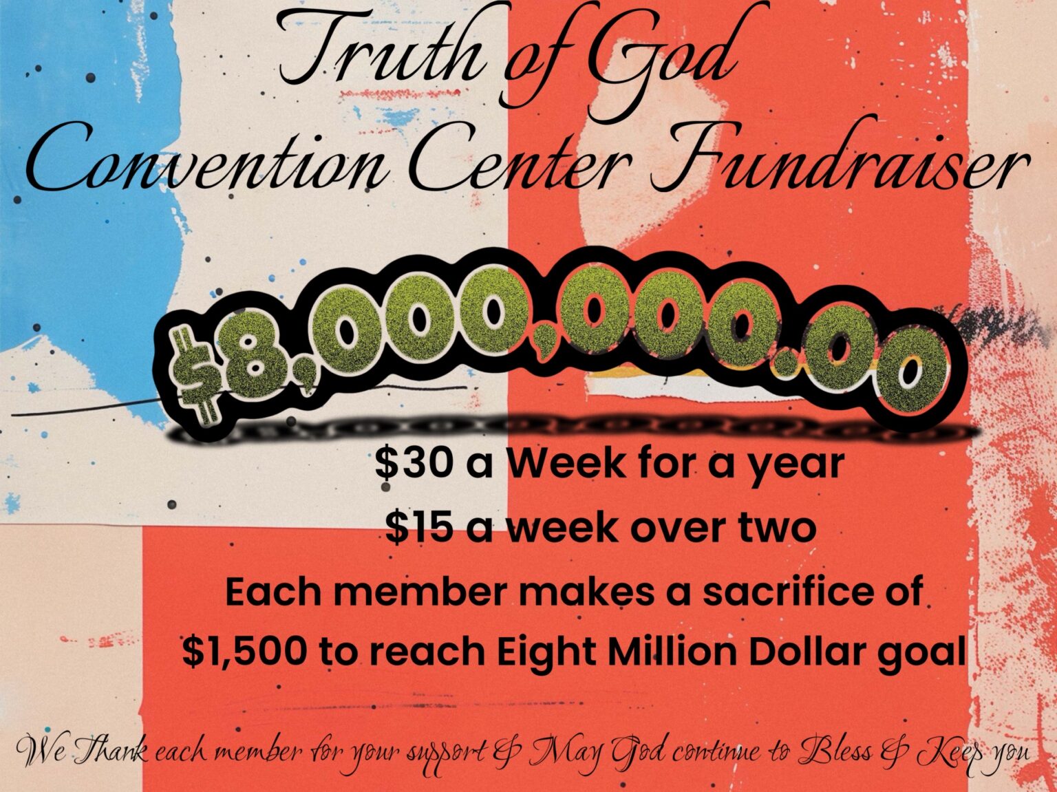 Convention Center Fundraiser – First Church Donations